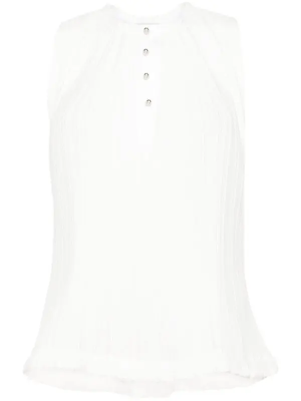 LANVIN Sleeveless Plissé Top