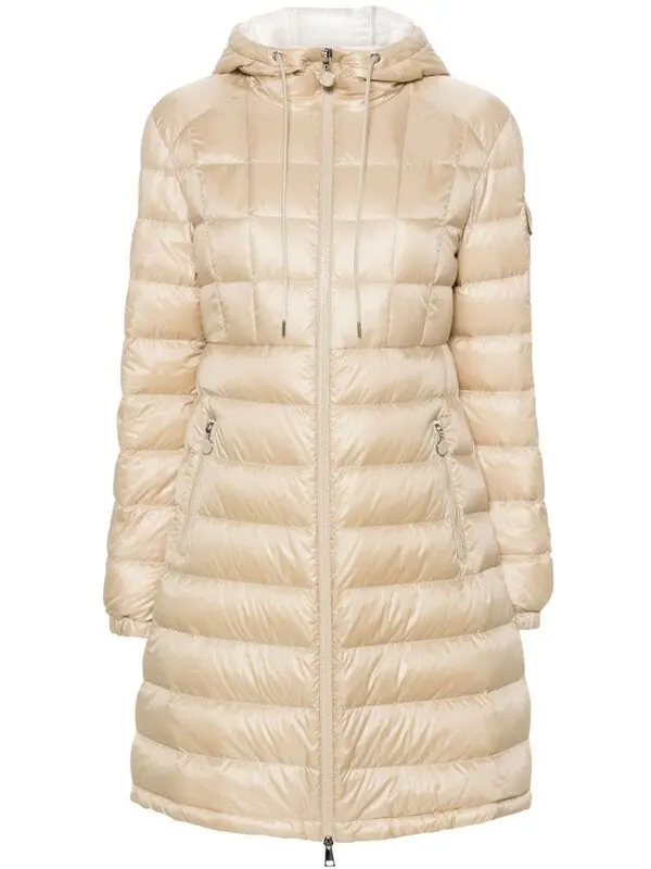 Moncler Amintore Long Quilted Coat - Neutrals