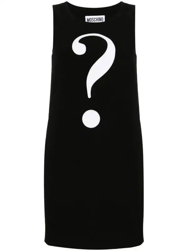 Moschino Question Mark-patch Minidress - Black | Editorialist