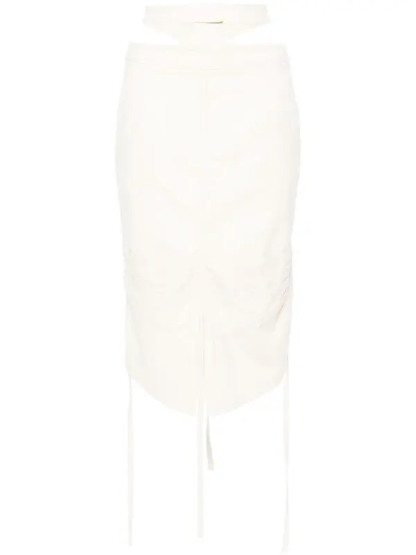 ANDREĀDAMO Cut-out Drawstring Midi Skirt