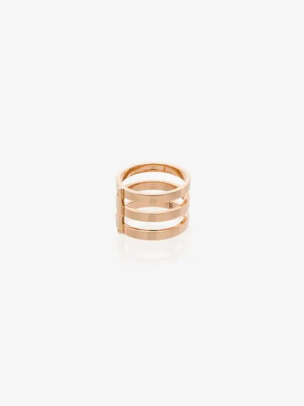 REPOSSI 18k Rose Gold Berbere Triple Row Ring - Pink | Editorialist