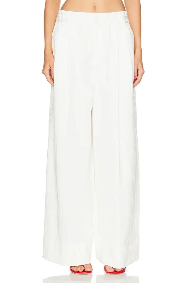 Christopher John Rogers Elastic Waist Wide Leg Pant - Marshmallow