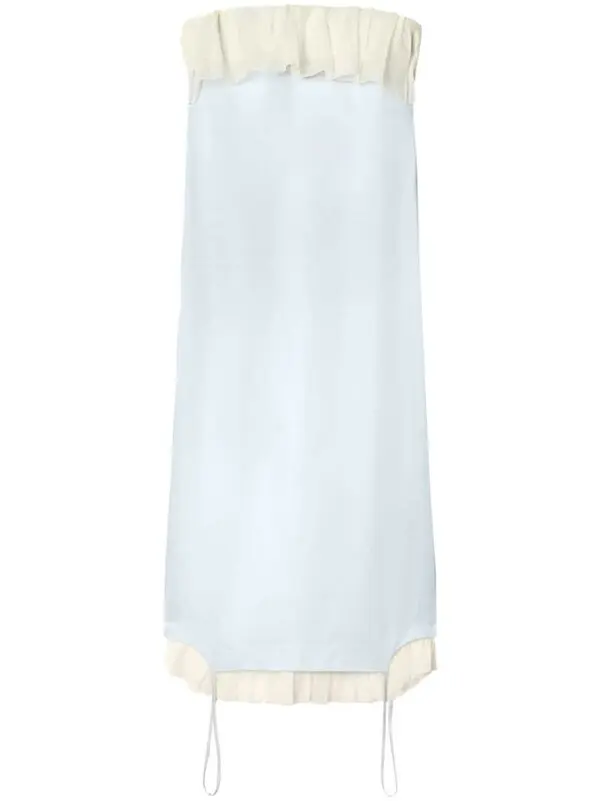 Off-White Ruffle-Trim Bandeau Midi Dress - Blue | Editorialist