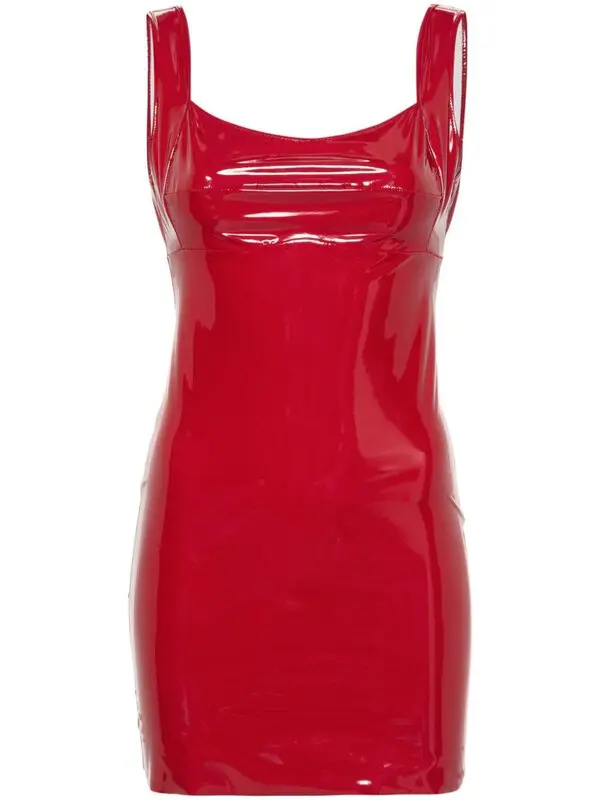 Faux Leather Mini Dress Patent Leather Red Dress Atu Body Couture Patent  Faux-Leather Minidress In