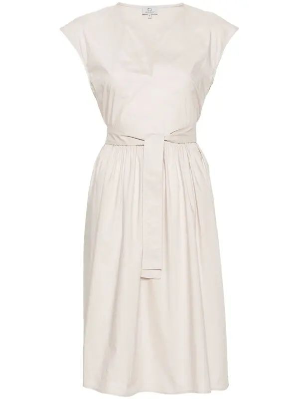 Woolrich Ruched Poplin Dress - Neutrals