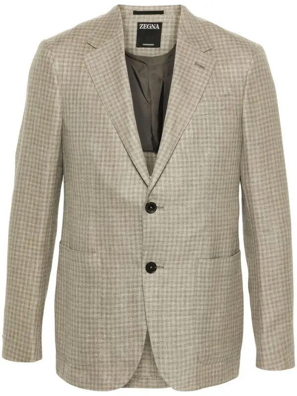 Zegna Gingham Single-breasted Blazer
