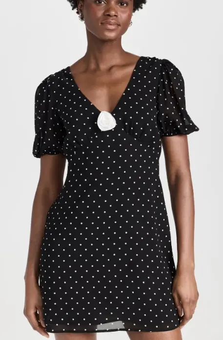 Wayf Polka Dot Slip Dress In Black Polka-Dot - 40% Off | Editorialist