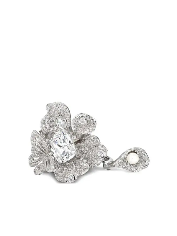 ANABELA CHAN 18kt Gold Diamond, Pearl And Butterfly Ring