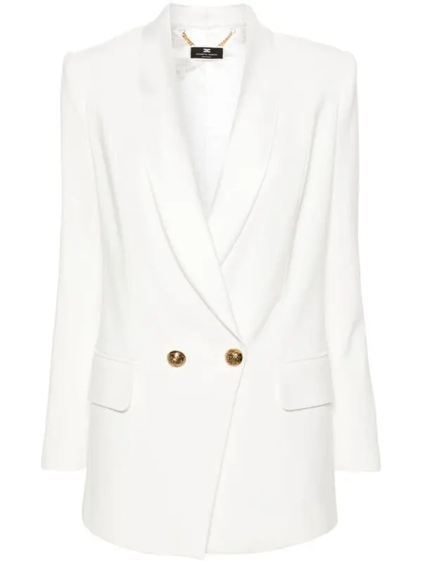 Elisabetta Franchi Double-breasted Twill Blazer