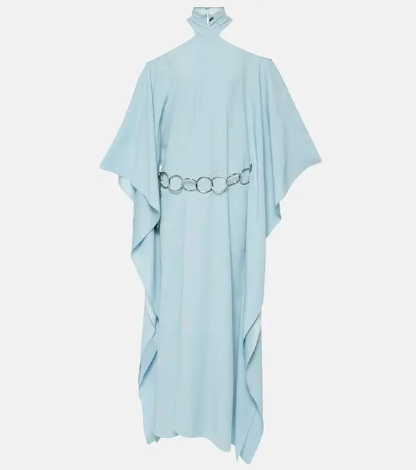 TALLER MARMO Mambo Halterneck Crêpe Kaftan - Blue