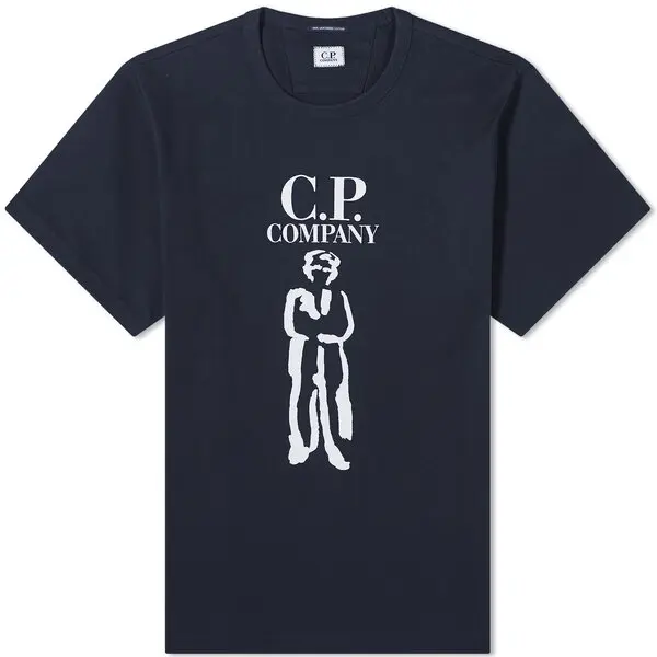 C.P. COMPANY 30/2 Mercerized Jersey Twisted British Sailor T - Total Eclipse