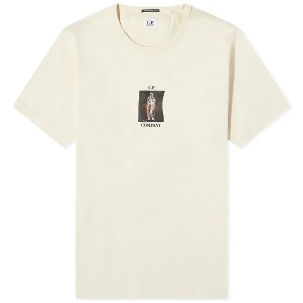C.P. COMPANY 30/2 Mercerized Jersey Twisted Graphic T-shirt