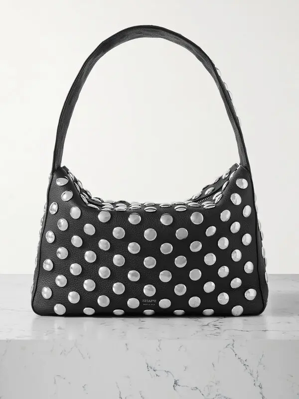 Khaite Elena Studded Shoulder Bag - Black