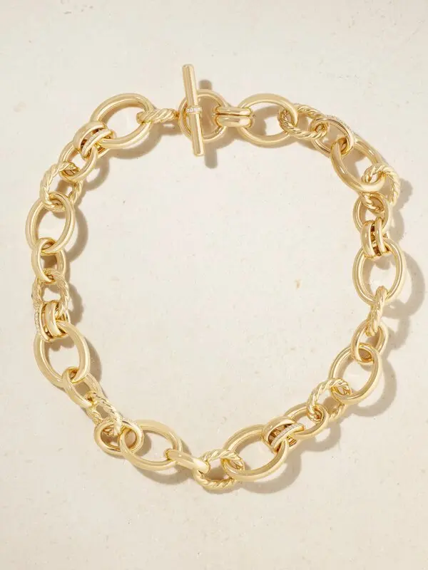 David Yurman Dy Mercer Diamond 18-karat Necklace - Gold