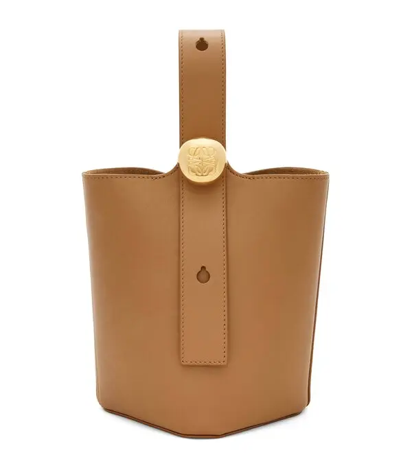 Loewe Leather Pebble Bucket Bag - Brown