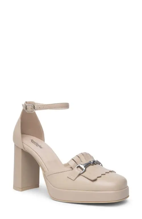NEROGIARDINI Kiltie Platform Pump - Beige/khaki