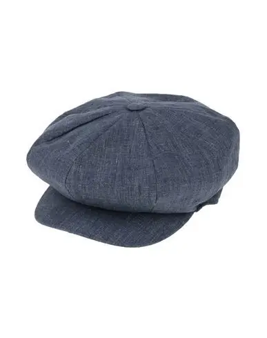 Borsalino Linen Flat Cap - Blue