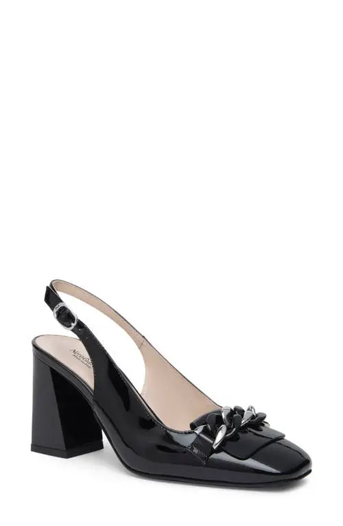NEROGIARDINI Slingback Square Toe Pumps - Black