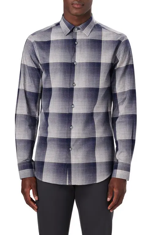 Bugatchi Julian Classic Fit Check Print Cotton Button-up Shirt