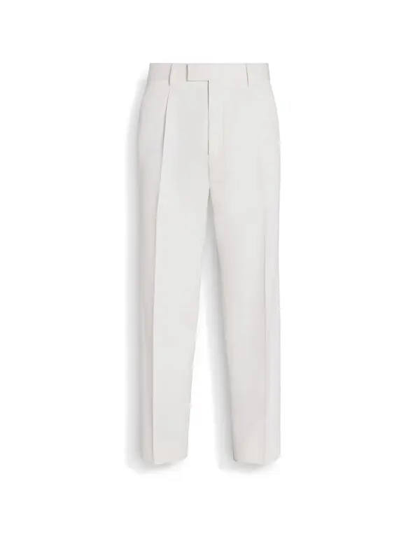 Zegna Cotton And Wool Pleated Trousers