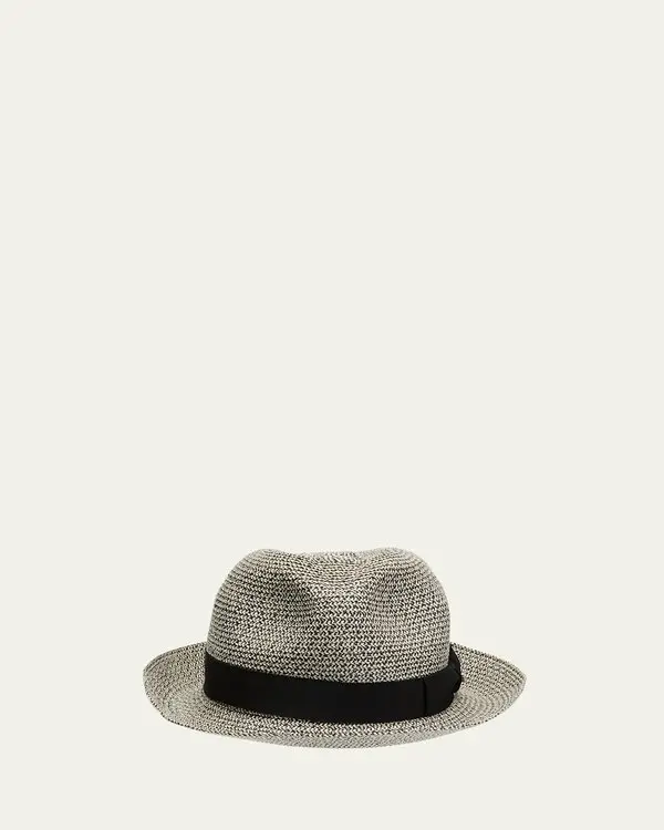 Inverni Hemp Textile Fedora Hat - Naturalblack | Editorialist