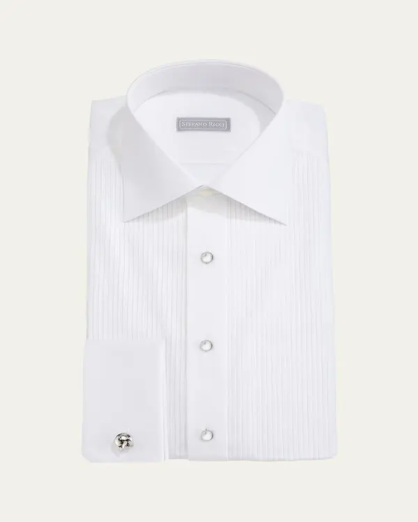 Stefano Ricci Pleated Tuxedo Shirt