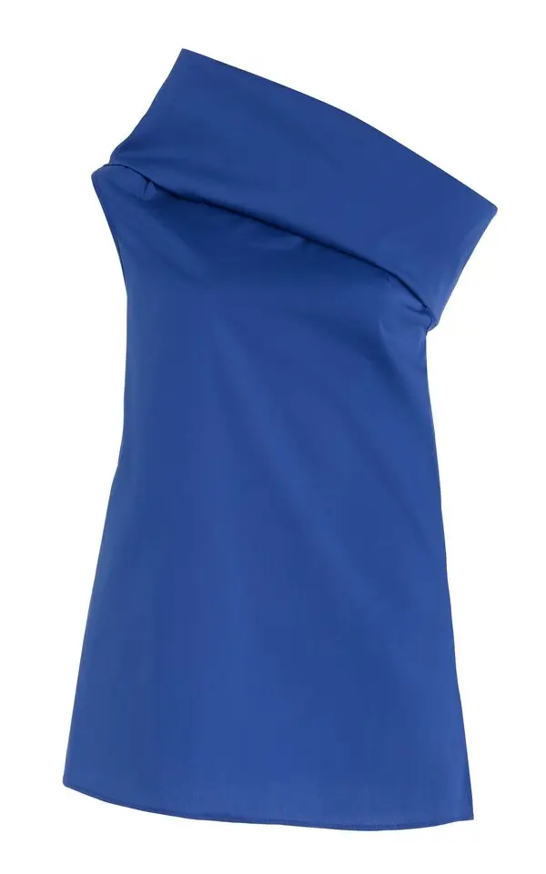 SEV Asymmetric Stretch-cotton Top - Blue