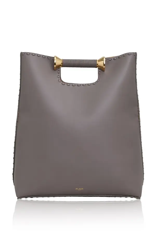 Alaïa Bobine Folded Leather Tote - Grey