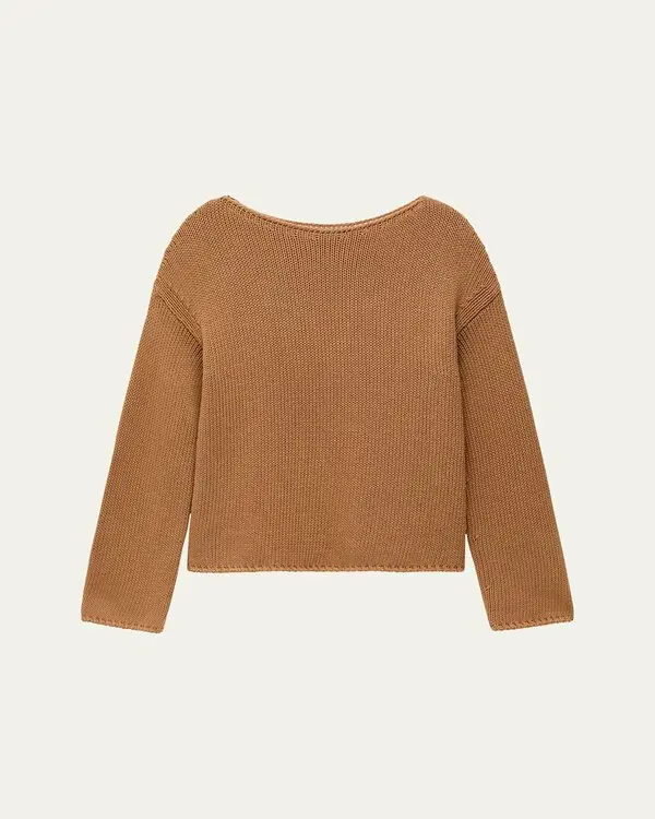 Another Tomorrow Draped Knit Sweater - Toffee