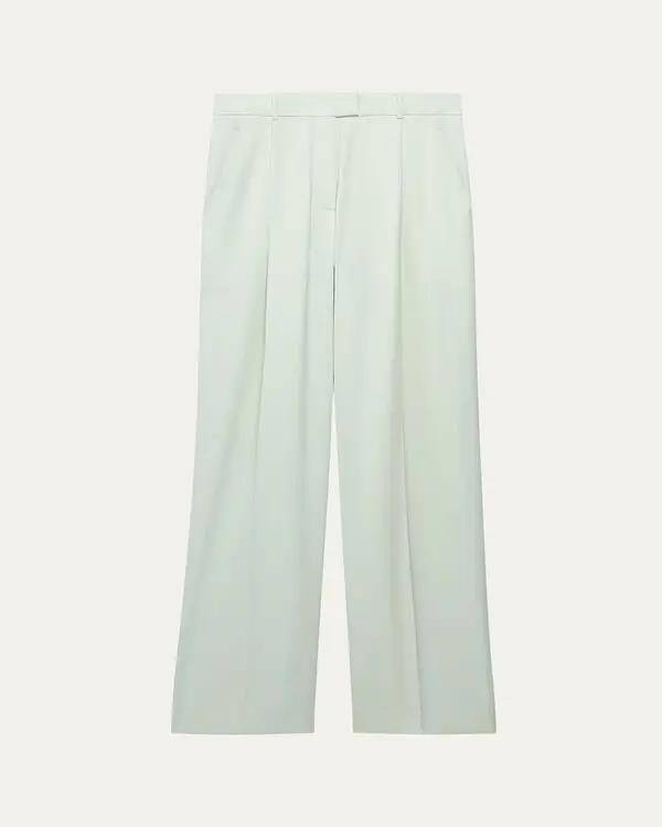 Another Tomorrow Pleated Wide-leg Wool Pants - Julep