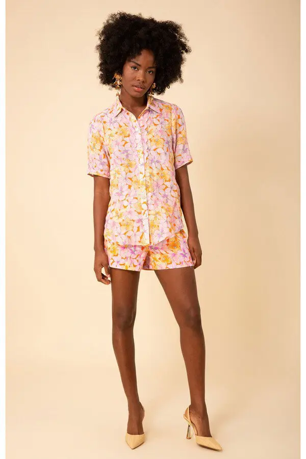 Hale Bob Taylor Linen Top - Orange