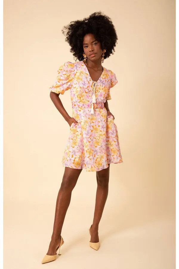 Hale Bob Arabella Linen Midi Dress