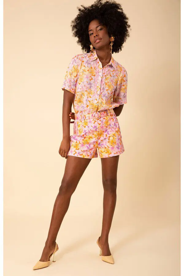 Hale Bob Oakley Belted Shorts - Orange