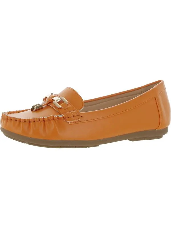Mila Lady Allison Round Toe Slip On Loafers - Orange | Editorialist