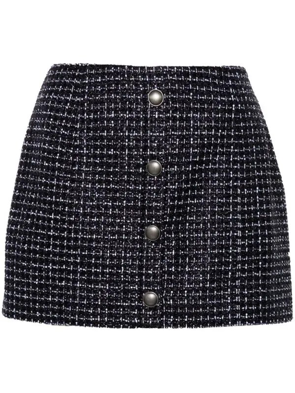 Alessandra Rich Metallic-threading Tweed Skirt