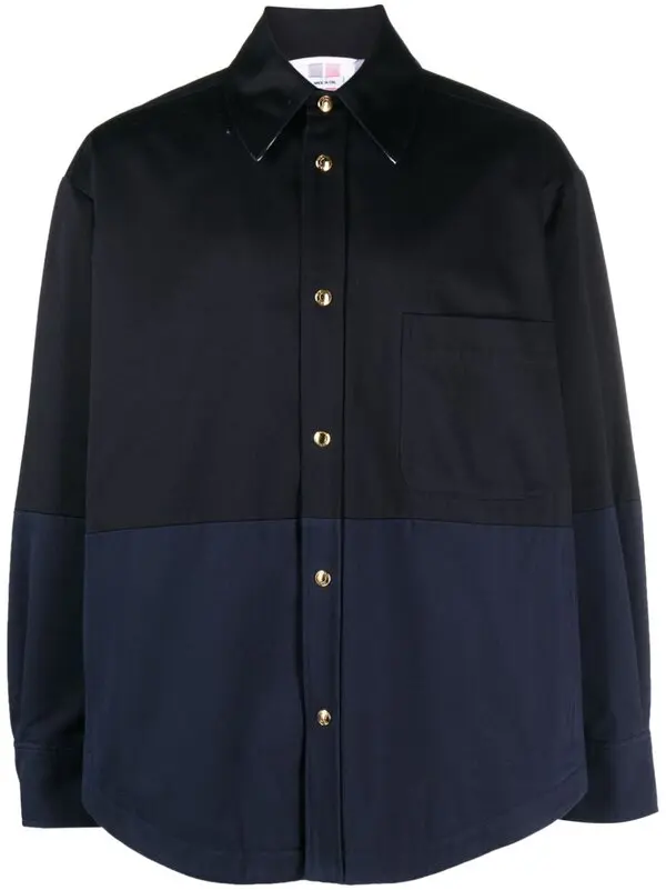 Thom Browne Two-tone Cotton Gabardine Jacket - Blue