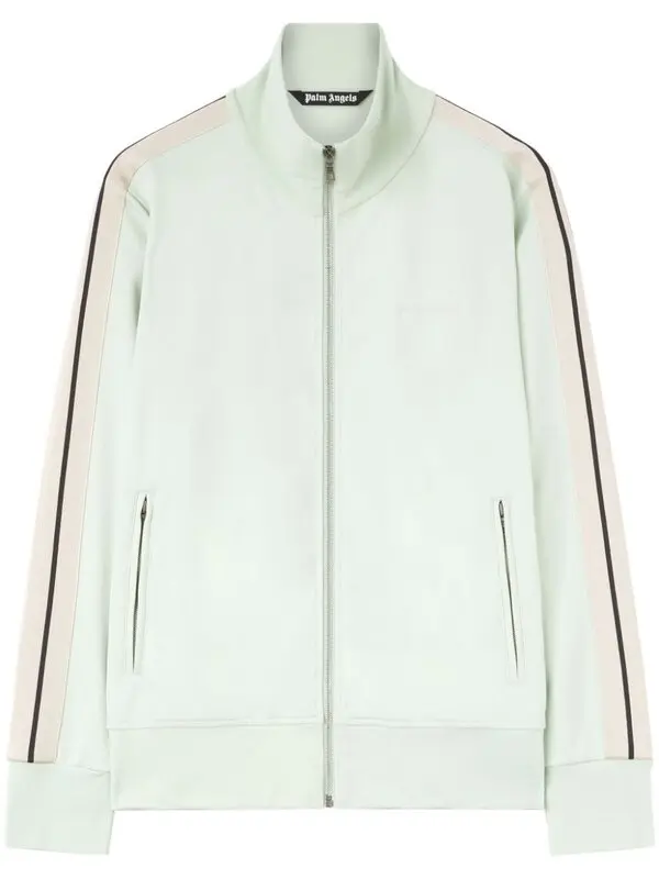 Palm Angels Embroidered Logo Zip-up Sweatshirt - Green