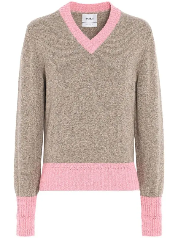 BARRIE V-neck Cashmere Sweater - Neutrals