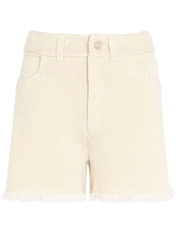 BARRIE Fine-knit Fringe-detail Shorts - Neutrals