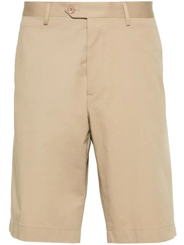 Etro Pegaso-embroidery Pressed-crease Shorts - Neutrals
