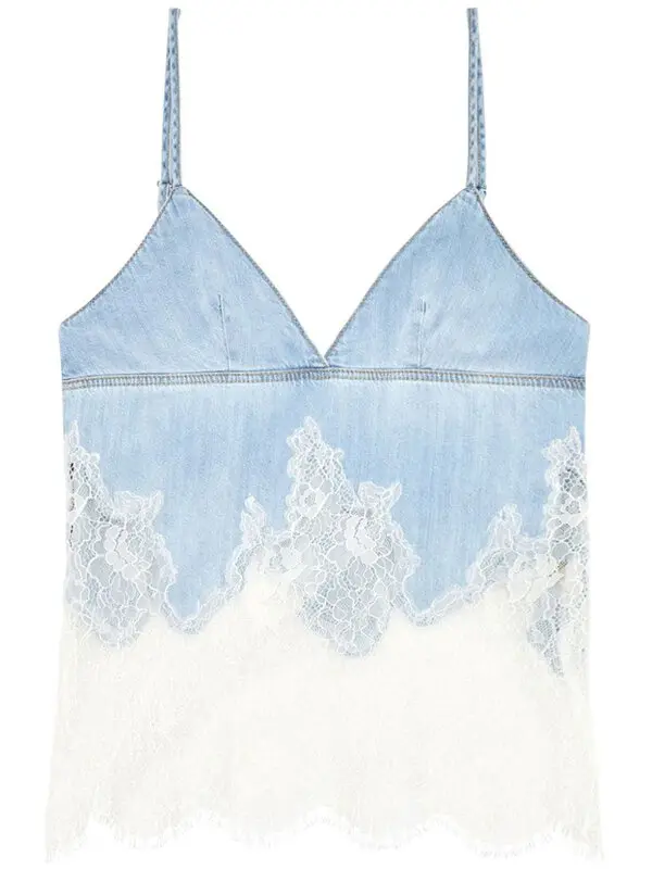 Diesel Denim Cami With Lace Insert