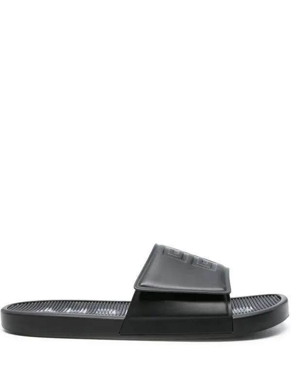 Givenchy Black 4g Motif Slides - 004 - Blackwhite | Editorialist