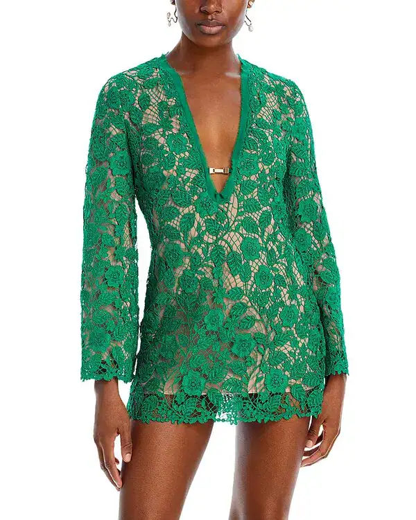 Cult Gaia Aniya Lace Mini Dress In Malachite - 70% Off | Editorialist