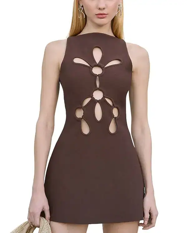 Cult Gaia Franco Knit Mini Dress - Java | Editorialist