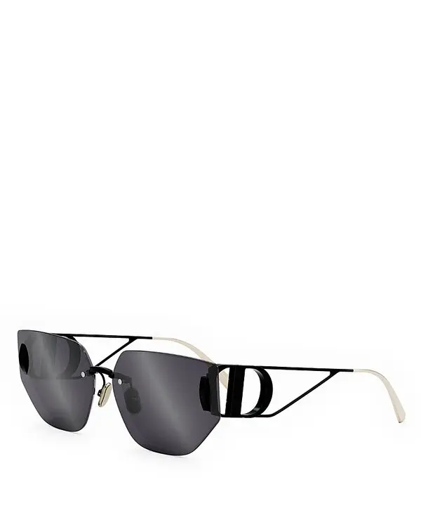 Dior 30montaigne B3u Mirrored Butterfly Sunglasses - Black/gray Mirrored Solid