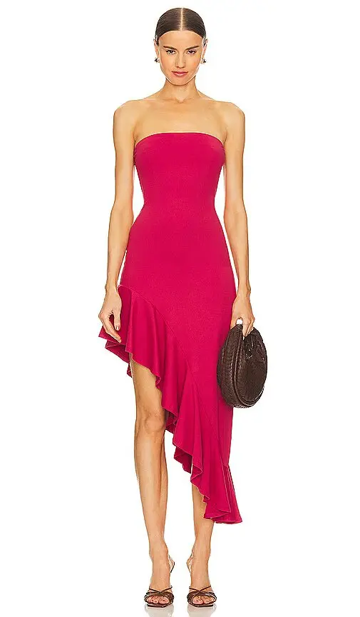 Susana Monaco Asymmetrical Ruffle Dress