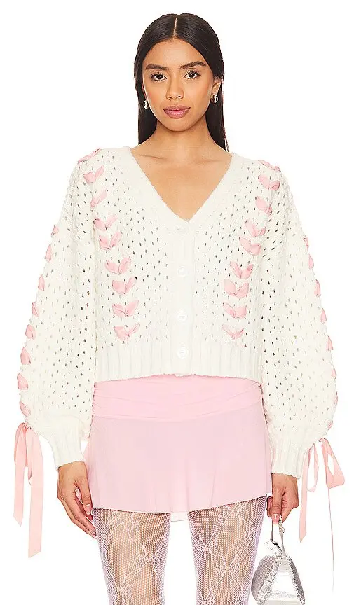 For Love & Lemons Laurel Cardigan - White