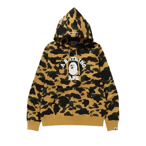 BAPE 1st Camo College Pullover Hoodie - Yellow