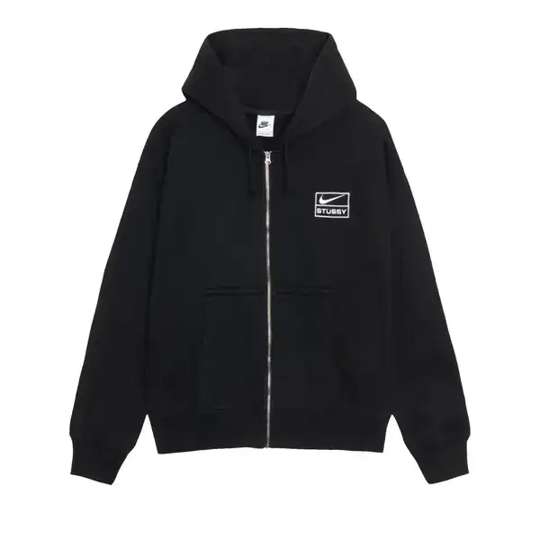 Nike X Stussy Zip Fleece Hoodie Black Editorialist