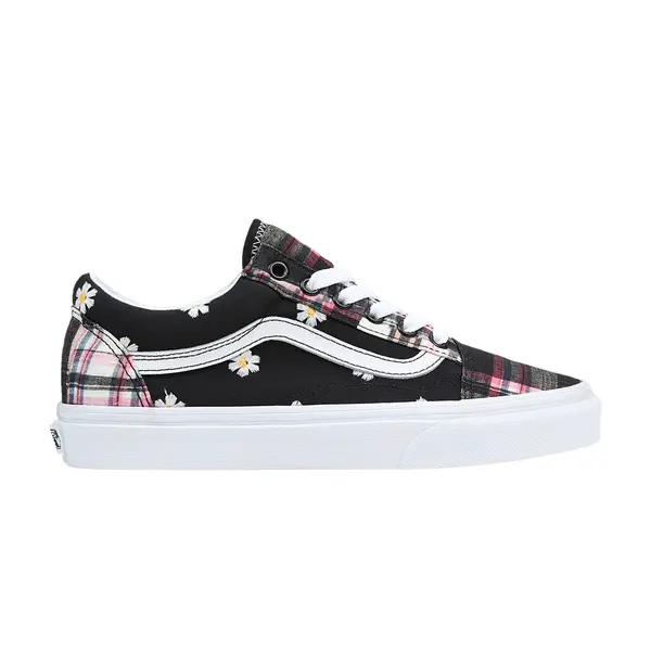 VANS Old Skool Floral Plaid Patchwork Sneakers - Black